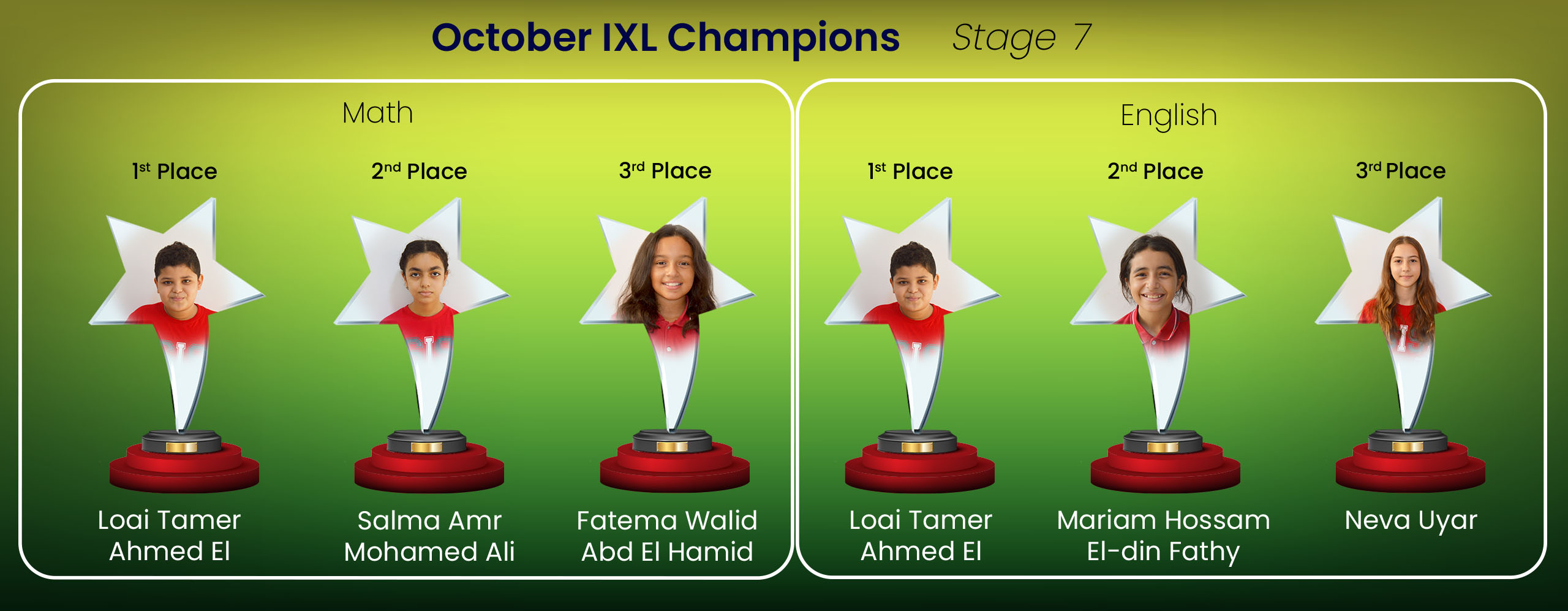 IXL October Winners – Salahaldin School Alex