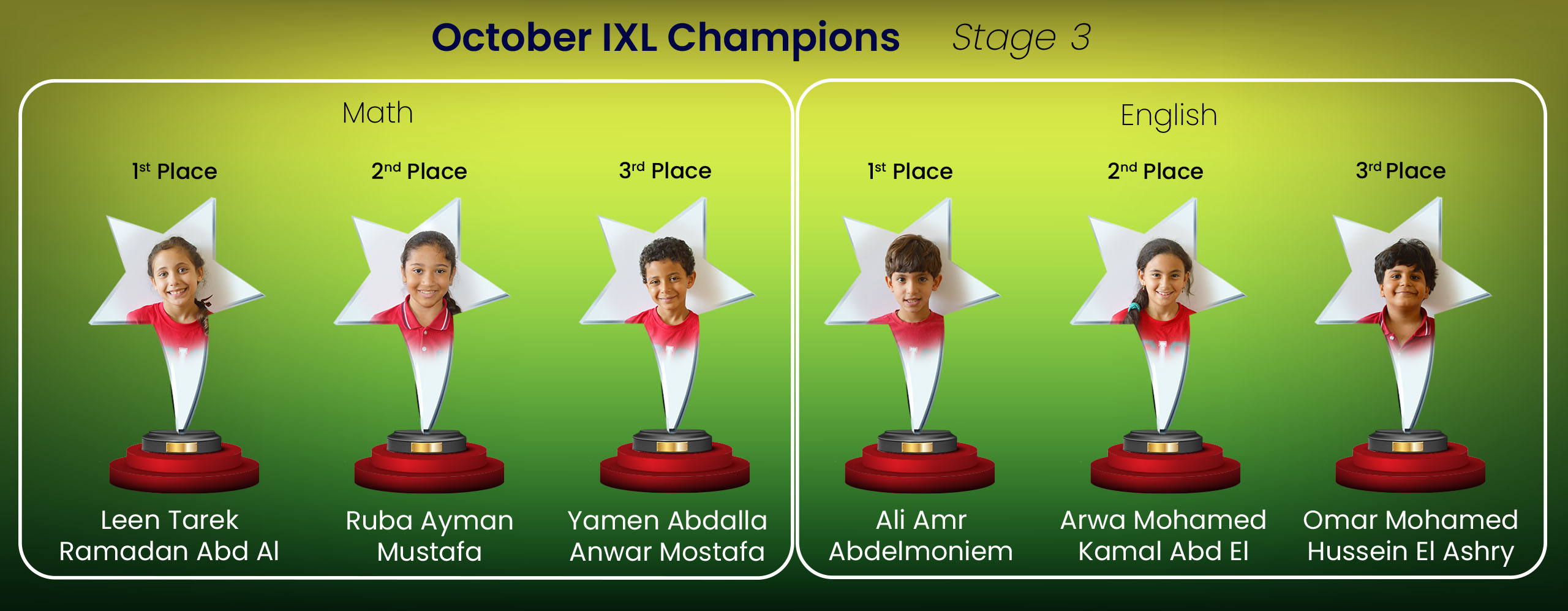 IXL October Winners – Salahaldin School Alex